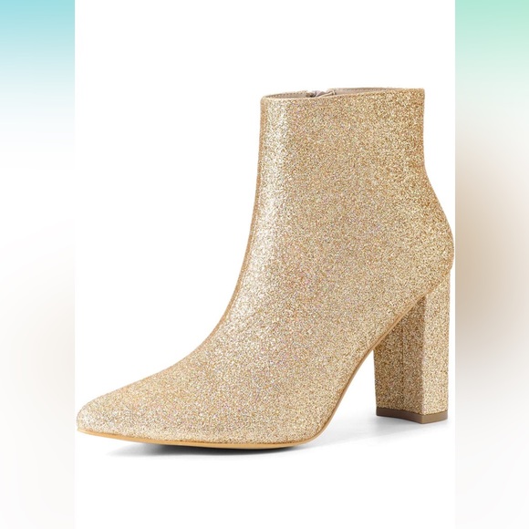 Shoes | Gold Glitter Sparkle Boots Size 7 | Poshmark